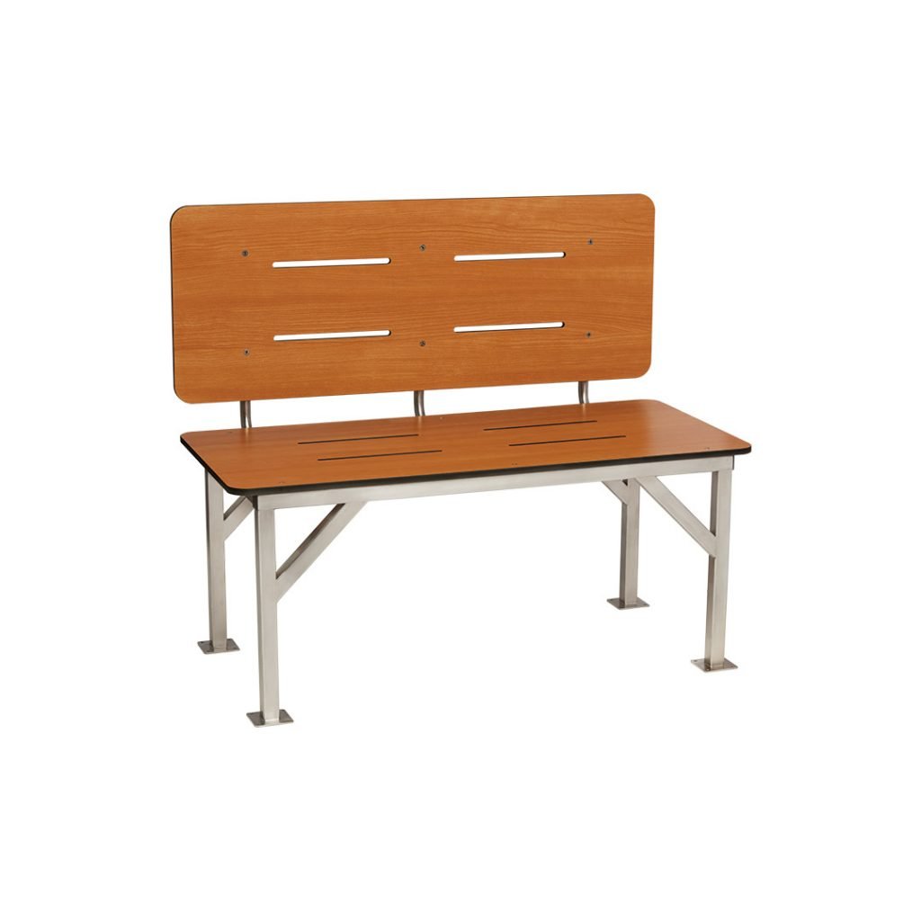 Stationary Bench Seat with Backrest - H & H Bath and Safety